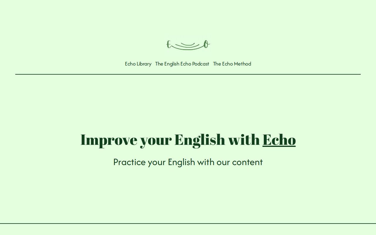 Echo | A platform for English Language Learning Resources